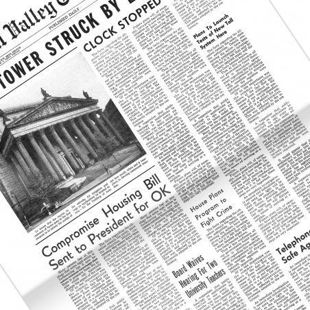 Back to the Future Title page HILL VALLEY TELEGRAPH "Clock Tower struck ...