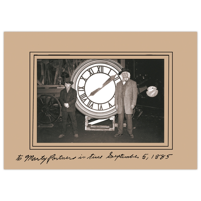 Back to the future - Doc and Marty in front of the town hall clock ...